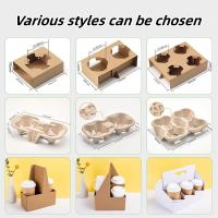 China Biodegradable Corrugated Paper Cup Carrier 2 4 6 Cup Holder for Takeout Coffee for sale