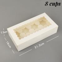 China Kraft Paper Cupcake Boxes with Holders 300GSM 400GSM Eco Friendly Disposable Take Away Container for sale