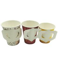 China Custom 5oz 9oz Disposable Paper Coffee Cup with Handle for Hot Tea Drinking for sale