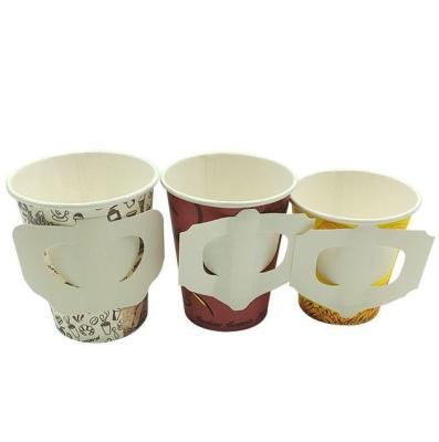 China Custom 5oz 9oz Disposable Paper Coffee Cup with Handle for Hot Tea Drinking for sale