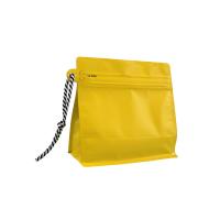 China Biodegradable Coffee Sealing Bag with Zipper and Valve 14x14x8cm 30 Mic for sale