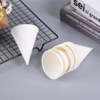 China 4.5 oz White Conical Disposable Paper Cup 67x93mm for Airport Hotel Supermarket for sale