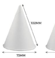 China 4.5 oz White Conical Disposable Paper Cup 67x93mm for Airport Hotel Supermarket for sale