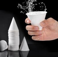 China PE Coated Disposable Paper Cone Cup 4oz White Conical Cup for Airport Hotel Supermarket for sale
