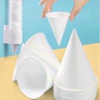 China PE Coated Disposable Paper Cone Cup 4oz 67x93mm for Airport Hotel Supermarket for sale