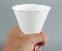 China Disposable 4oz Paper Cone Cup 67x93mm PE Coated Hot Drink Cup for Airport Hotel Supermarket for sale