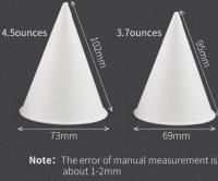 China Disposable White Paper Cone Cup 4oz 67x93mm PE Coated for Airport Hotel Supermarket for sale