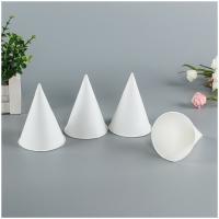 China Disposable White Paper Cone Cup 4oz 67x93mm PE Coated for Airport Hotel Supermarket for sale
