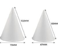 China White Disposable Paper Cone Cup 4oz 67x93mm PE Coated Hot Drink Cup for Public Places for sale
