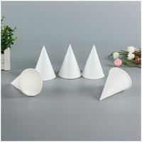 China White Disposable Paper Cone Cup 4oz 67x93mm for Airport Hospital Public Place for sale