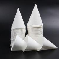 China Disposable White Paper Cone Cup 4oz 67x93mm PE Coated for Airport Hospital Supermarket for sale