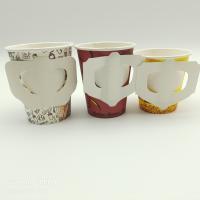 China Simple Style Biodegradable Paper Cup with Handle Hot Drinks Tea Coffee Custom Size for sale