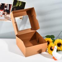 China Transparent Cake Box Kraft Paper Container with Regular Supply and Customized Request for sale