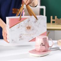 China Ceramic Cup 55 Degree 380ml Constant Temperature Cup Set Gift Boxed for Wedding Gift for sale