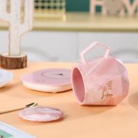 China Ceramic Cup 55 Degree 380ml Constant Temperature Cup Set Gift Boxed for Wedding Gift for sale
