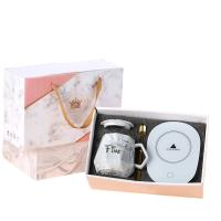 China Ceramic Cup 55 Degree 380ml Constant Temperature Cup Set Gift Boxed for Wedding Gift for sale