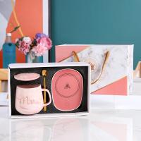 China Ceramic Cup 55 Degree 380ml Constant Temperature Cup Set Gift Boxed for Wedding Gift for sale