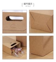 China Kraft Cake Box 5.5in 8in Eco-Friendly Disposable Baking Packaging with Handles for sale