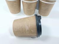 China Custom Logo Disposable Double Wall Kraft Paper Coffee Cup 3oz to 16oz with Lid for sale