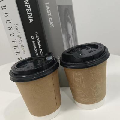 China Disposable Double-Layer 8 Oz Coffee Cup with Lid Initial Payment Custom Logo Full Payment for sale