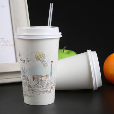 China Custom Printed Disposable Double Wall 8oz 10oz 12oz 18oz Hot Beverage Eco Friendly Paper Coffee Cups for sale