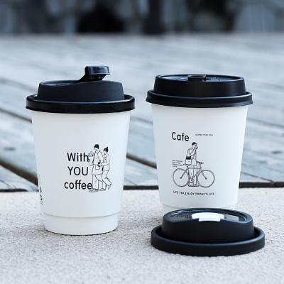 China 8 OZ Disposable Hot Coffee Paper Cup with PLA Cover Eco Friendly Biodegradable for sale