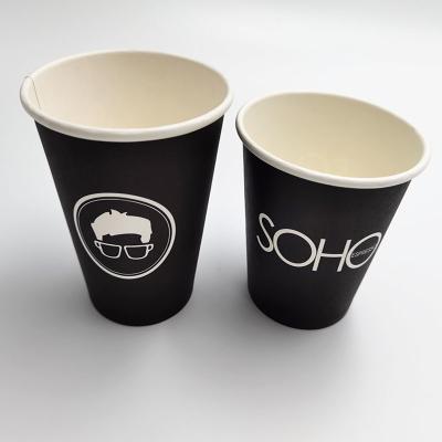 China Wholesale Single Wall Paper Cups for Hot Coffee PLA Coating Custom Printing 8oz 12oz 16oz for sale