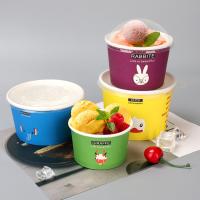 China Custom Logo Disposable Ice Cream Paper Cups 3oz to 16oz Frozen Yogurt Gelato Bowls for sale