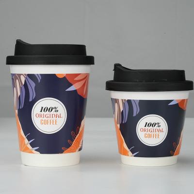 China Custom Logo Disposable Paper Cup 8oz 12oz for Hot Coffee Tea Double Wall Eco Friendly for sale
