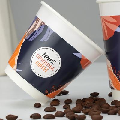 China Custom Logo Disposable Hot Drink Paper Cup 3oz to 16oz Eco-Friendly Biodegradable for sale
