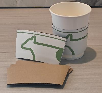 China Biodegradable Kraft Paper Coffee Cup Holder Sleeves 8-14oz Custom Logo Hot Cup Sleeve for sale