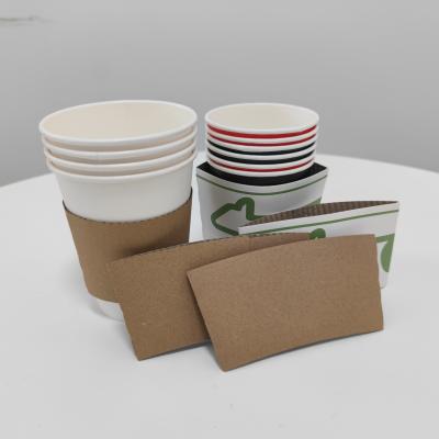 China Eco Friendly Recycled Paper Corrugated Coffee Cup Sleeve Custom Size 8oz 14oz for sale