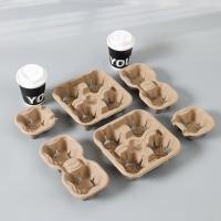 China Custom Logo Disposable Paper Saucer Tray 1 2 4 Cup Holder for Takeaway Drinking Cup Base for sale
