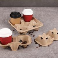 China Four Cups Takeout Cup Milk Tea Coffee Packaging Base with Customized Single Cup Design for sale