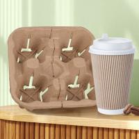 China Four Cups Takeout Cup Milk Tea Coffee Packaging Base with Customized Single Cup Design for sale