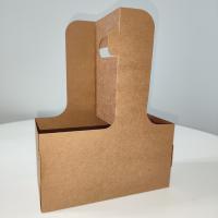 China Kraft Paper 2 Cup Drink Carrier for Delivery Eco Friendly Foldable Cup Holder 12-30oz for sale