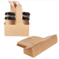 China 2 Cup Disposable Paper Cup Holder for Drink Takeout Elevate Takeout Experience for sale