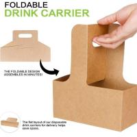 China 2 Cup Disposable Paper Cup Holder for Drink Takeout Elevate Takeout Experience for sale