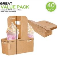 China 2 Cup Disposable Paper Cup Holder for Drink Takeout Elevate Takeout Experience for sale