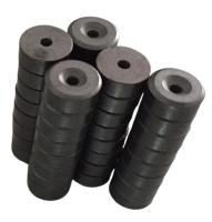 China Custom Ceramic Ferrite Pot Y30BH Magnet with Countersunk Hole D15.2 X H6 X d3.2 X d8 mm - ROHS Certified for sale