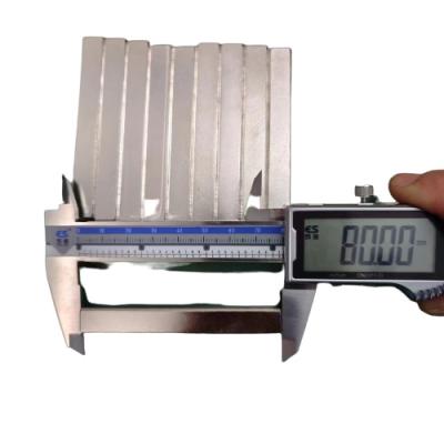 China Custom N52 Neodymium Bar Magnets 80x10x10mm with ±0.05mm Tolerance and 14.4-14.8kGs Br Strength for sale
