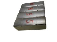 China N52 Ni-Cu-Ni Coated NdFeB Magnet 65x20.5x20mm Curved Surface Strong Magnetic Field 14.8kgs for sale