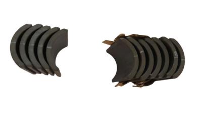 China Permanent Ferrite Arc Magnet R35.5×r28.5×61×80mm for DC Motors with Y25-Y35 Grade Options for sale