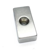 China 20*10*3mm N35 Neodymium Block Countersunk Magnets With Screw Hole for sale