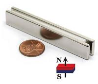 China N45 Neodymium Magnet Bar Block 3x0.5x0.125 Inch with 11.8-12.2 kgs Magnetic Strength for Industrial Applications for sale