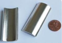 China Silver Coating Arc Neodymium Permanent Magnets N35-N52 Grade with ±0.05mm Tolerance for Motors and Industrial Applications for sale