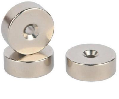 China Neodymium Permanent Rare Earth Ring Magnets with M3 Countersink Holes - N35 to N52 Grade, ±0.05mm Tolerance for sale