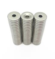 China Neodymium Permanent Rare Earth Ring Magnets with M3 Countersink Holes - N35 to N52 Grade, ±0.05mm Tolerance for sale