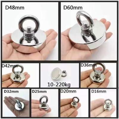 China 600LBS D94mm Super Strong Sintered Neodymium Fishing Magnet Set for Salvage Operations with Custom Shapes for sale