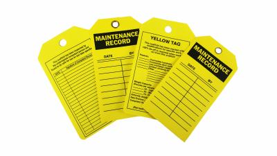 China Long Lasting Durable Plastic Safety Tag WarningTags With Custom Logo for sale